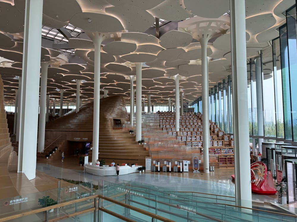 Visiting Beijing City Library in Tangzhou District
